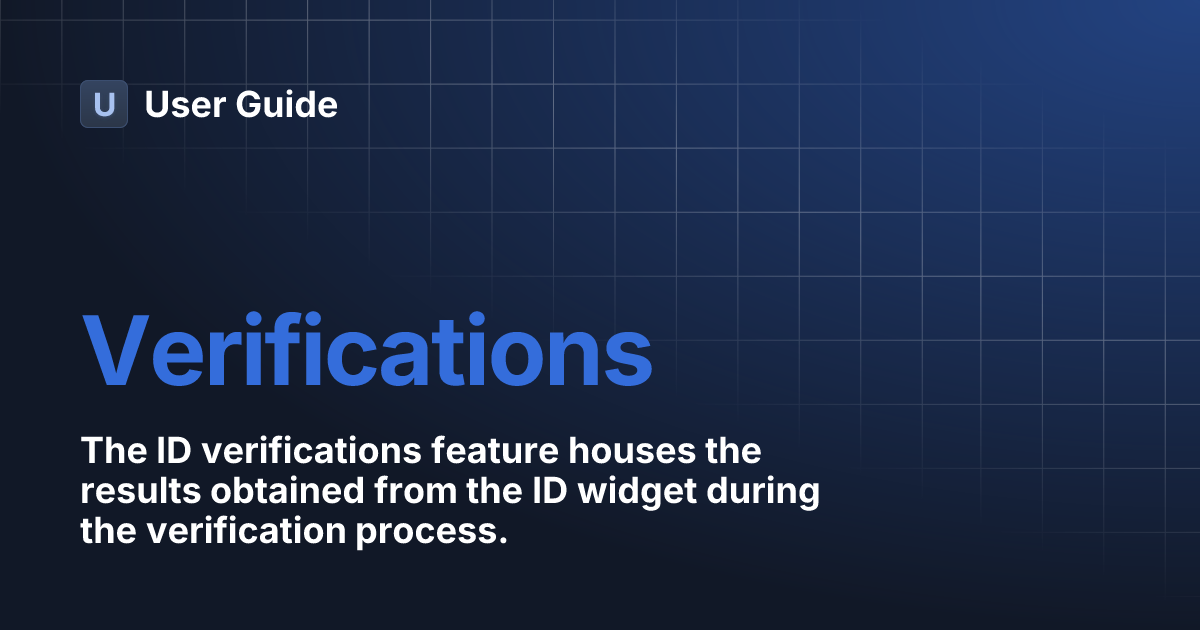Verifications | User Guide
