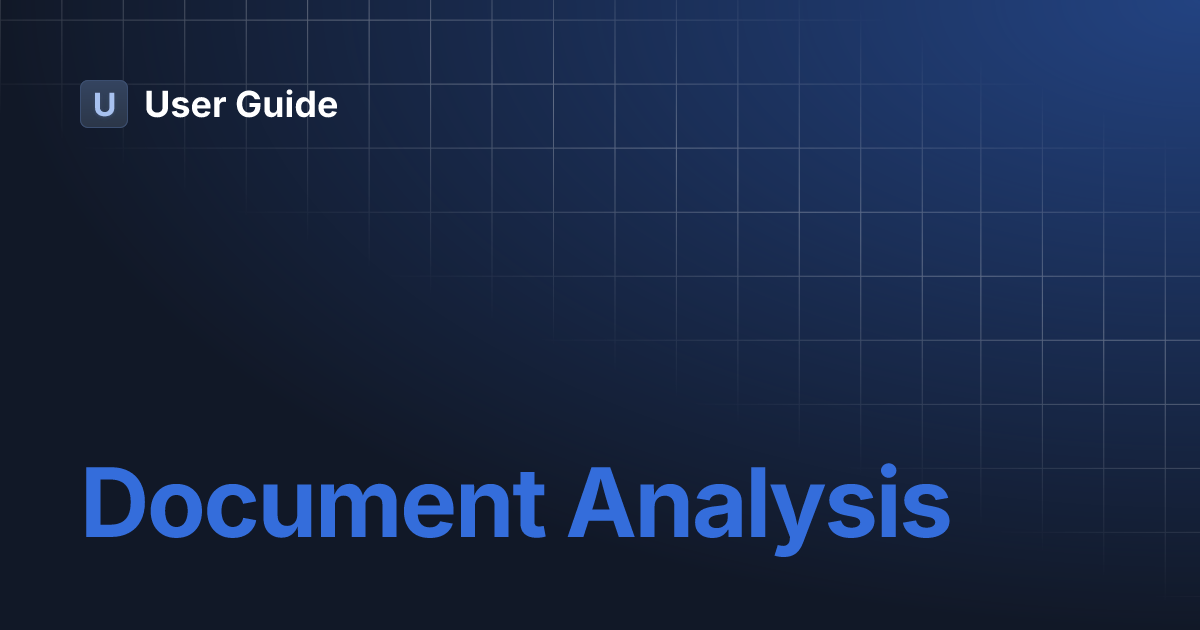Document Analysis | User Guide