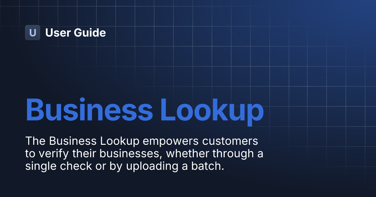 Business Lookup | User Guide