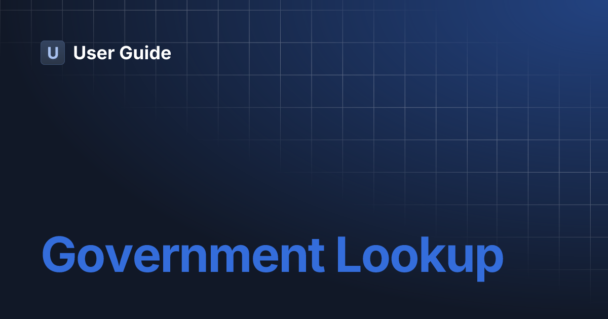 Government Lookup | User Guide