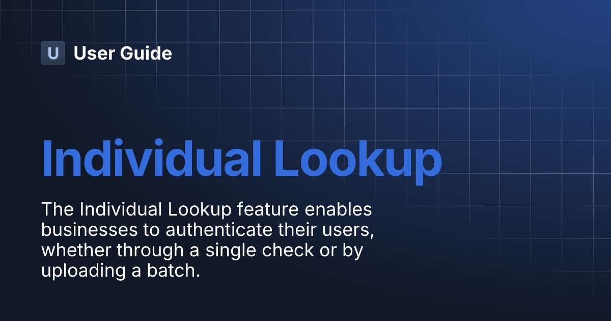 Individual Lookup | User Guide